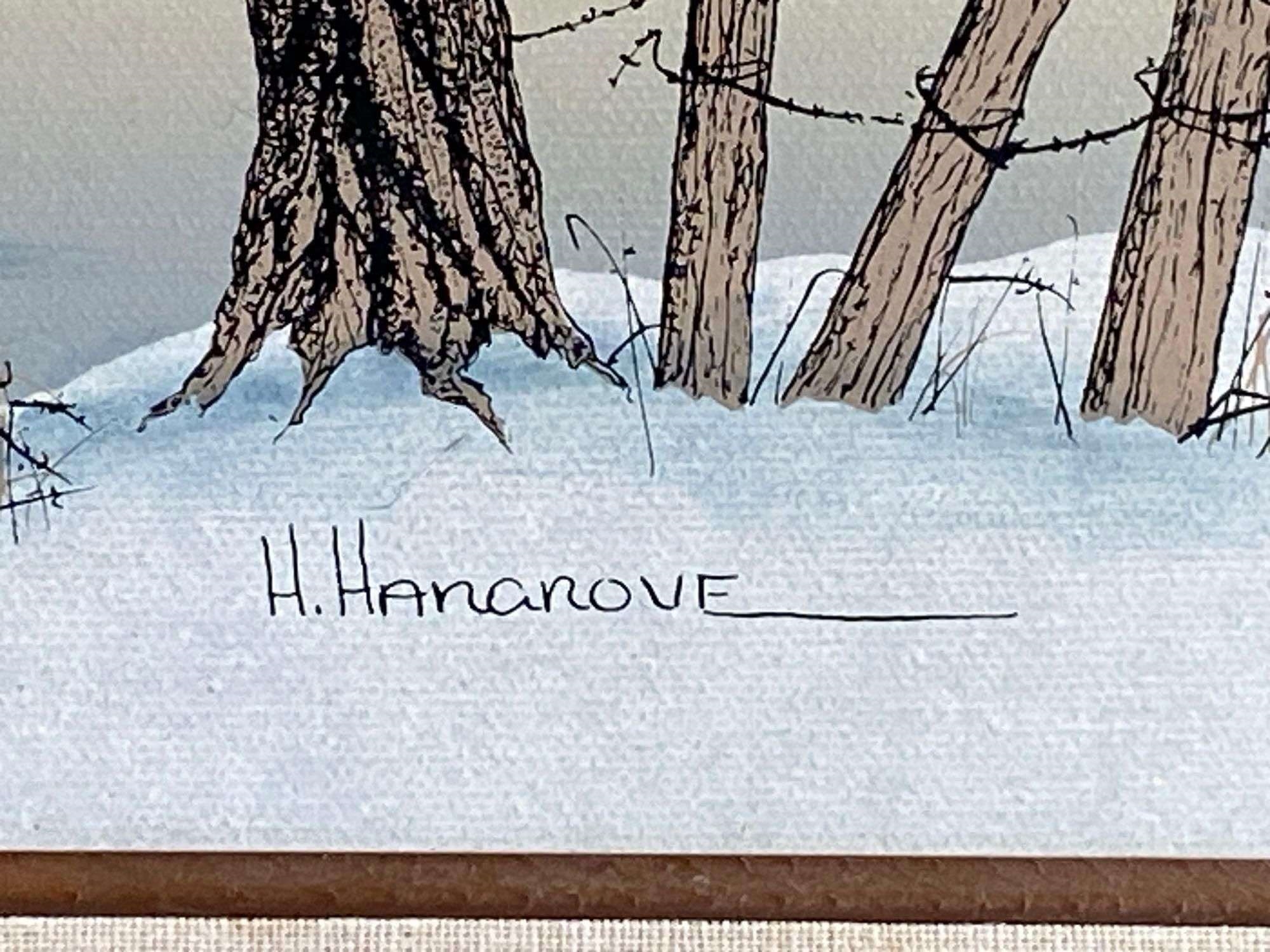 H. Hargrove | H Hargrove Signed Winter Ducks on Frozen Pond Serigraph ...