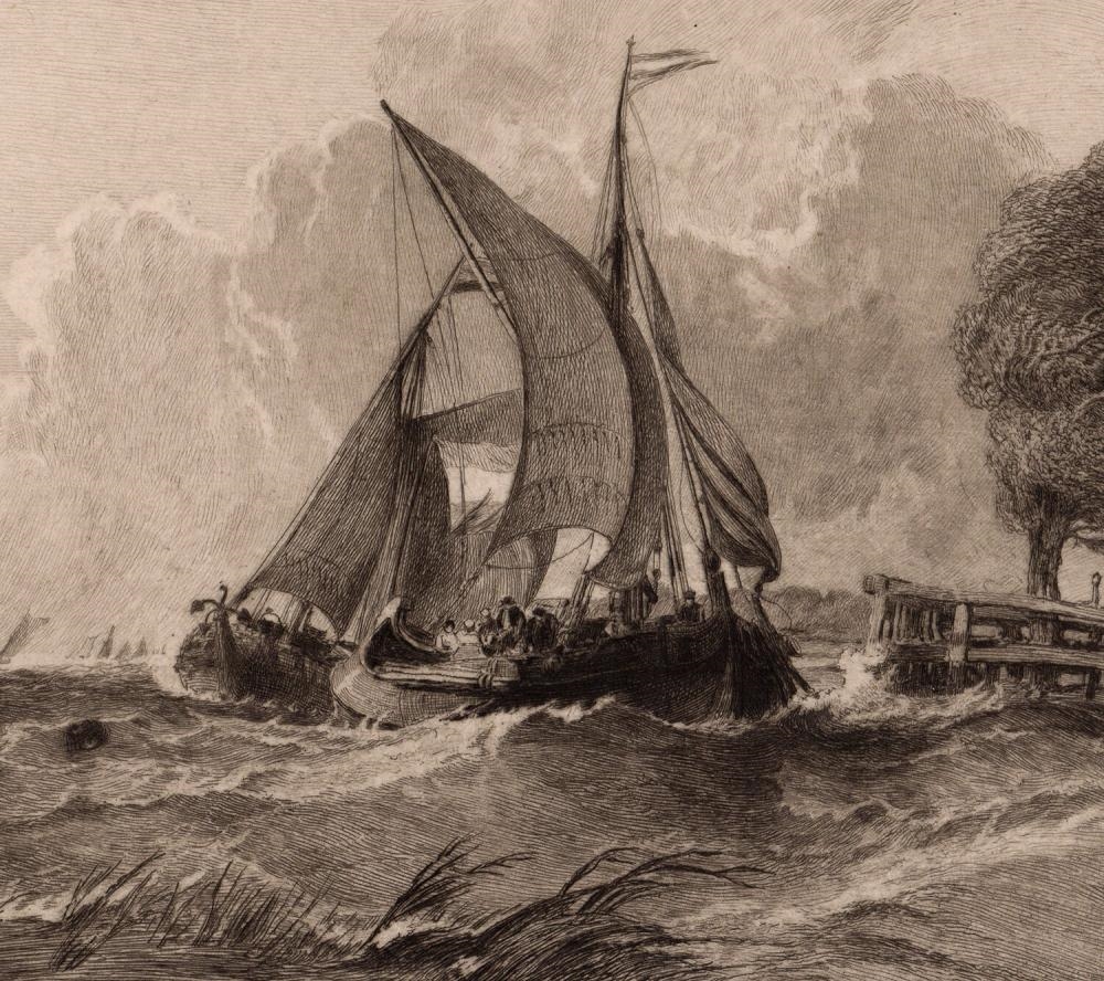 George Chambers | 1888 George Hyde Chambers A Windy Day etching signed ...