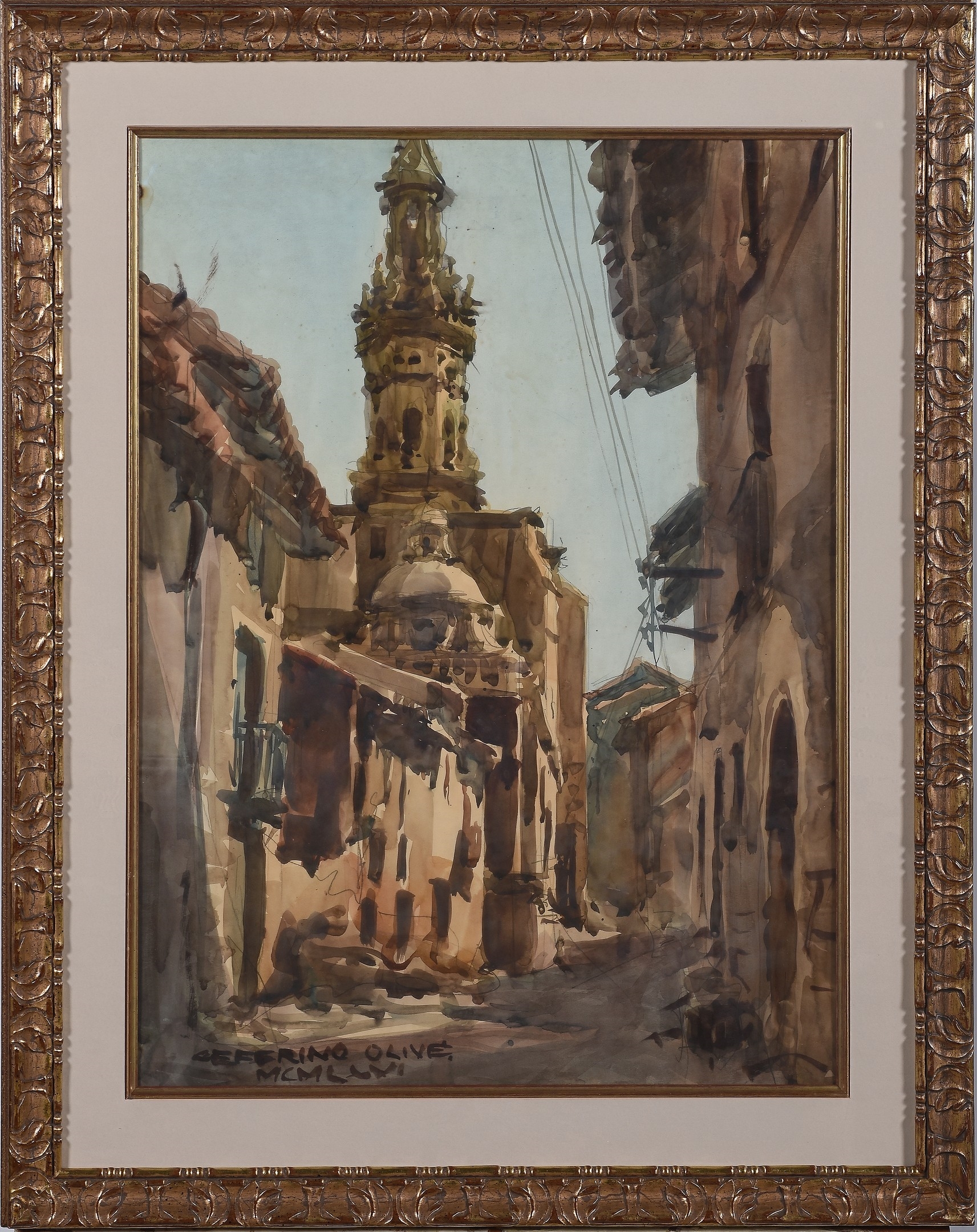 Ceferino Olivé | Paisaje con iglesia (1907) | MutualArt