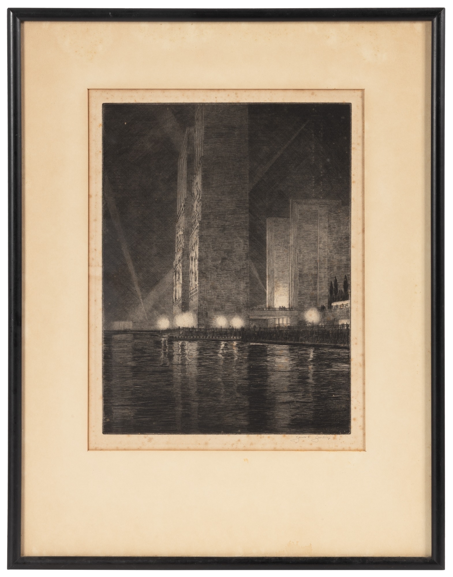 Gerald Geerlings | Electrical Building at Night (1933) | MutualArt