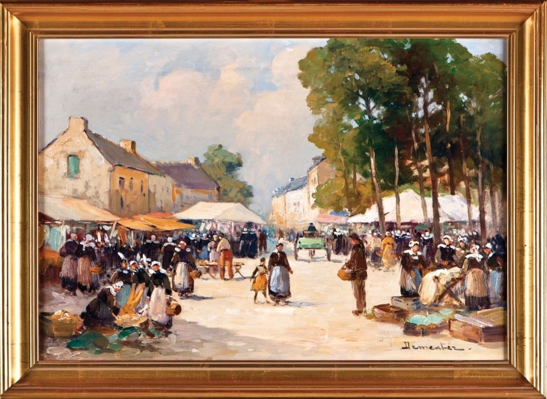 Eugène Demester | Escena de Mercado | MutualArt
