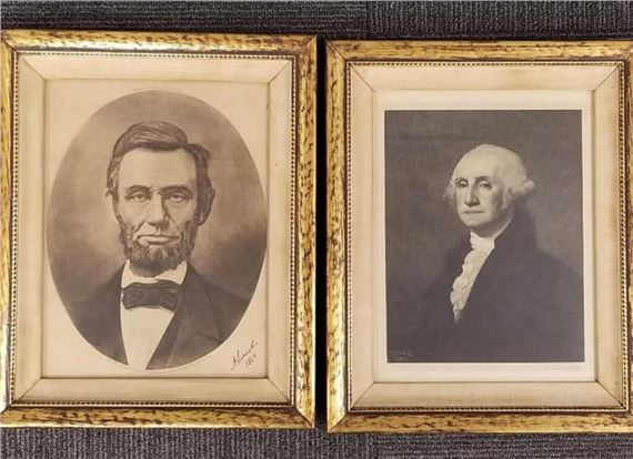 M. Brodin | 2 antique etchings George Washington 1920, signed (1864 ...
