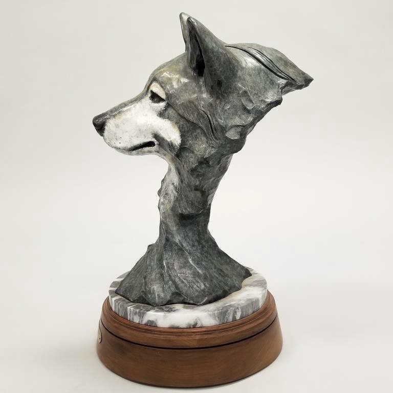 Robert Ball | Robert Ball bronze wolf Raising Shadow 11/27 on | MutualArt