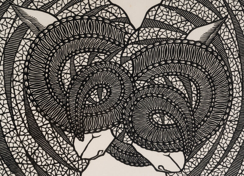 Jacques Hnizdovsky | Two Rams (1969) | MutualArt