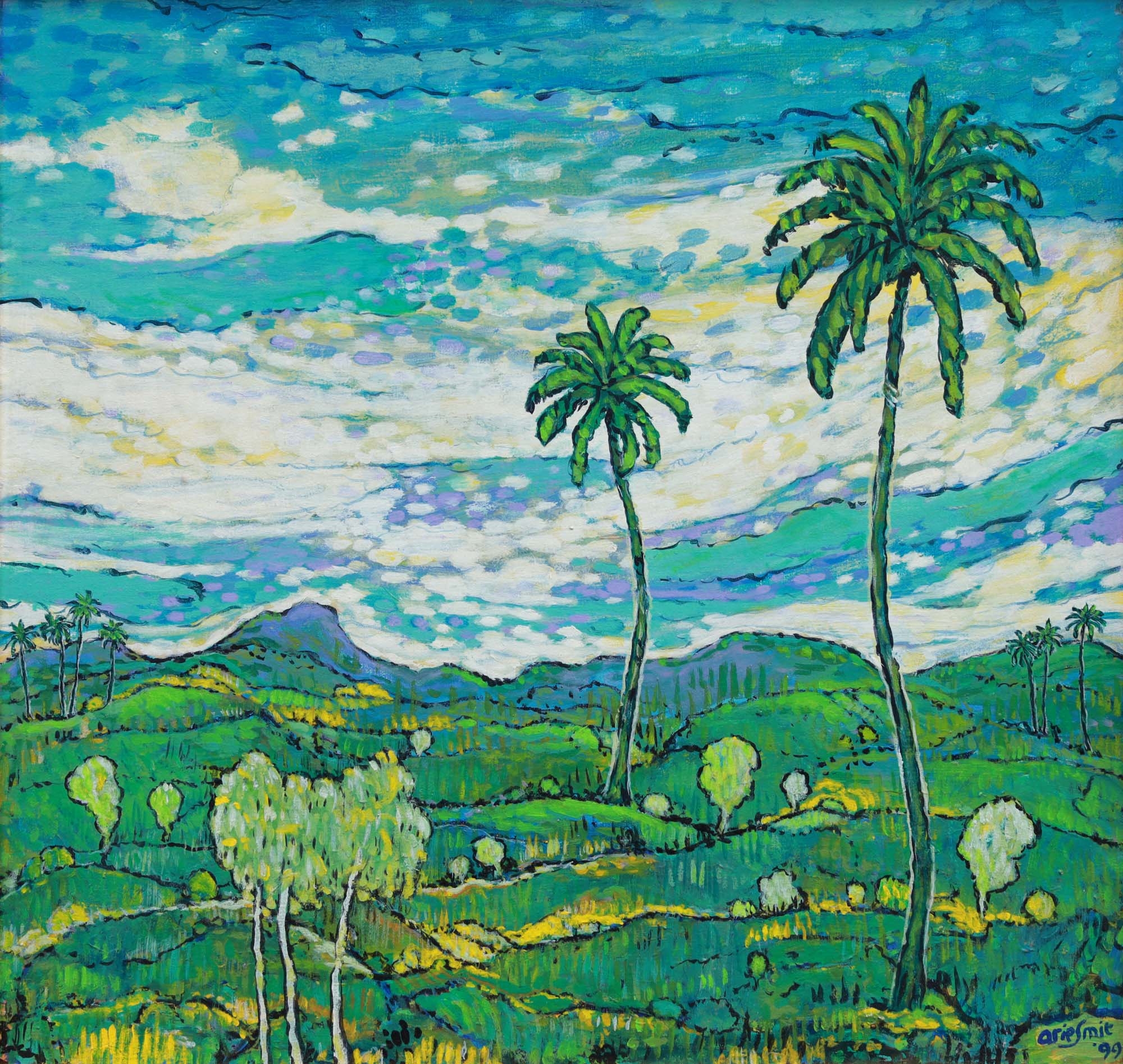 Arie Smit | Landscape and Temple (2003) | MutualArt