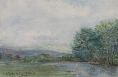 Charles Partridge Adams | Mountain Landscape with River and Trees ...