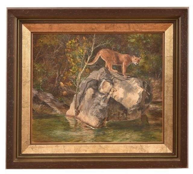 Travis Keese | Travis Keese Mountain Lion Oil Painting | MutualArt