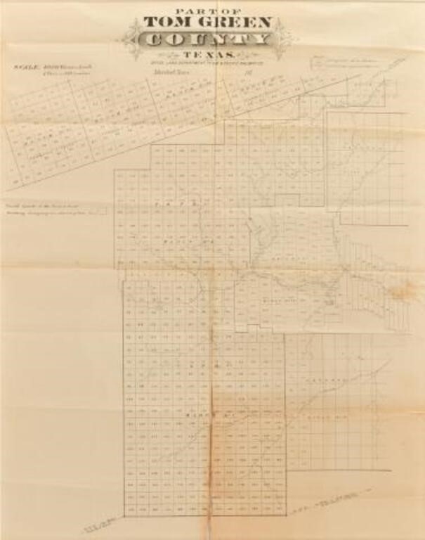 Tom Green | Railroad Plat Map of Tom Green County, Texas 1878 (1878 ...