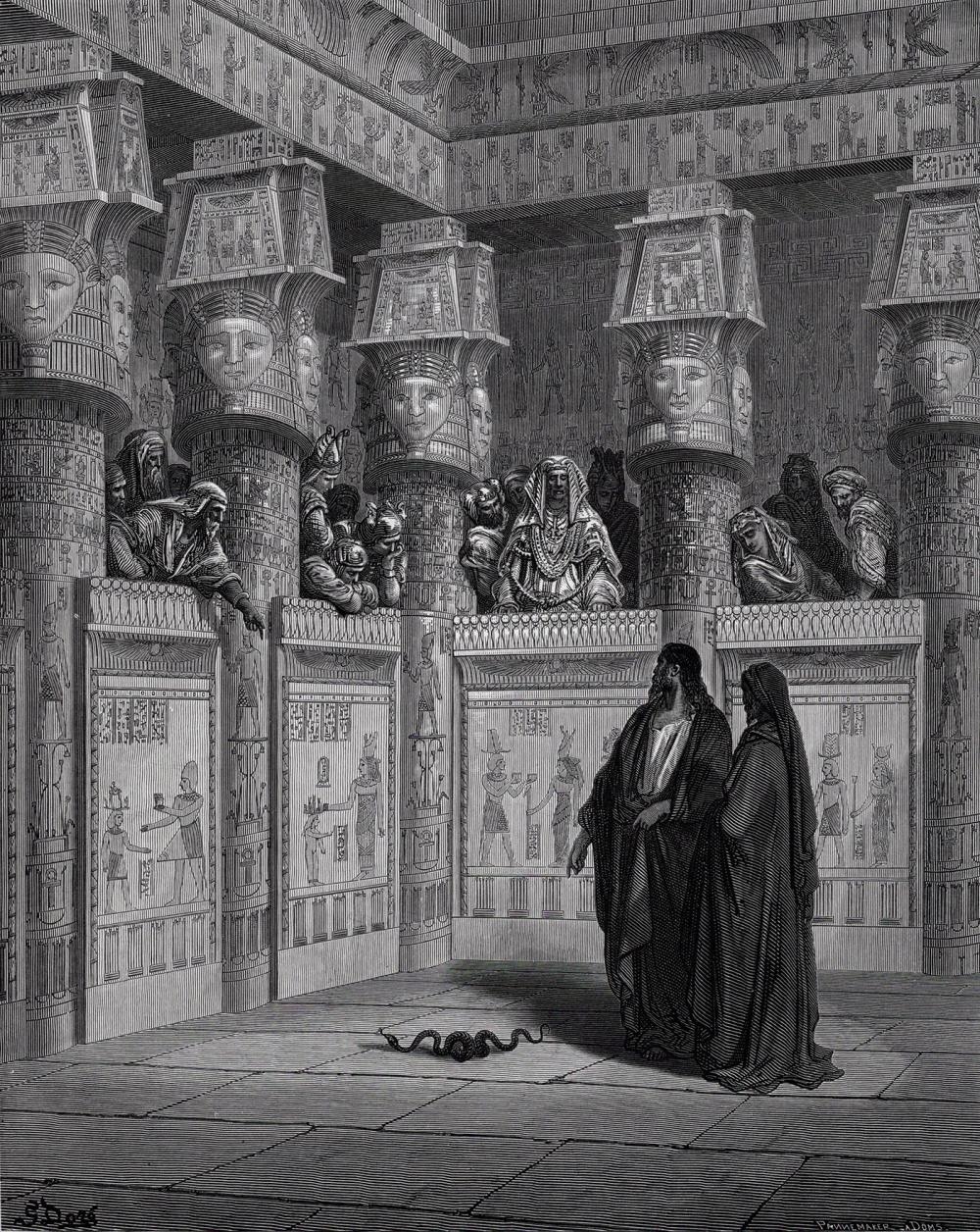 Gustave Doré | Moses and Aaron Before Pharaoh (from Dore's Bible ...