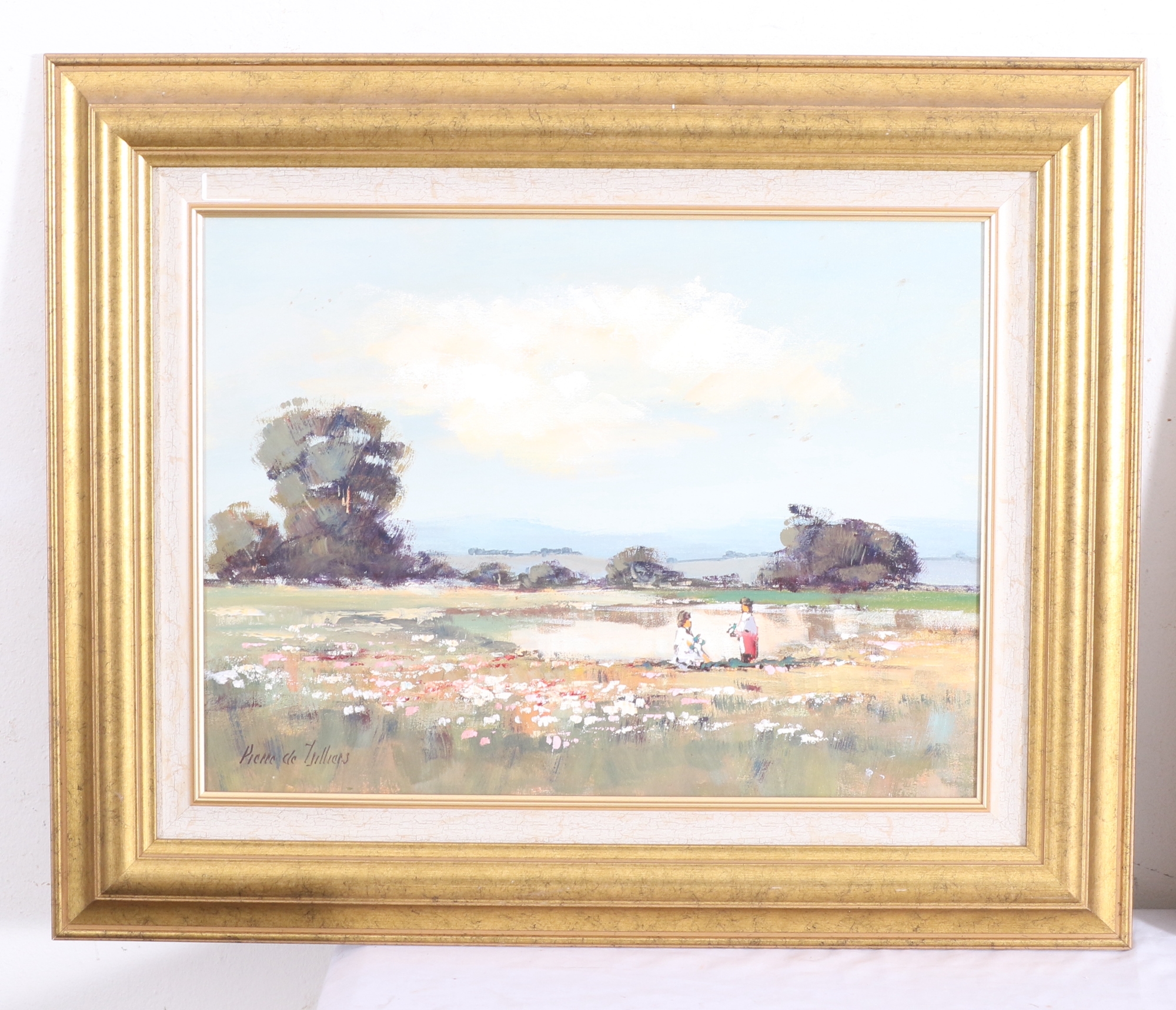 Pierre de Villiers | CHILDREN PLAYING NEAR THE SMALL DAM | MutualArt