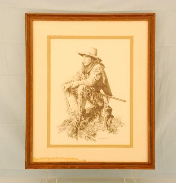 Reynolds | Indian Scout Pencil Drawing by Louie Reynolds | MutualArt