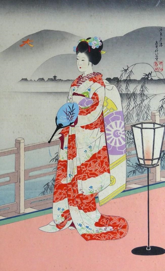 Haseagwa Sadanobu | Geisha Girl in Summer | MutualArt