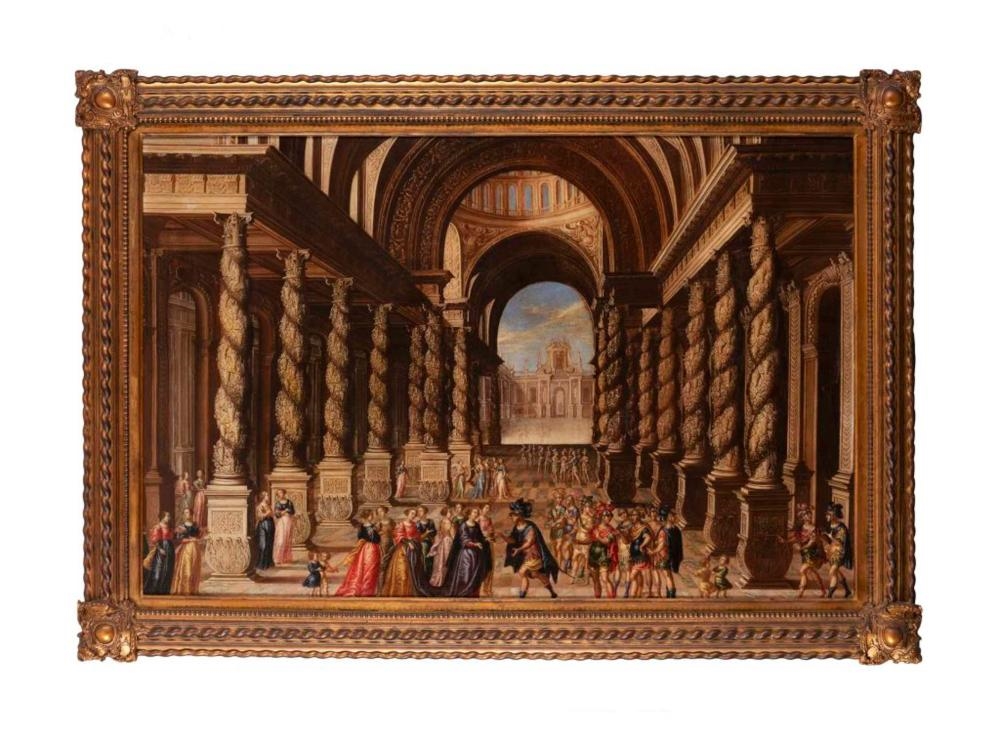 Niccolo Codazzi | Vistas representando palácios e cenas numa colunada e ...