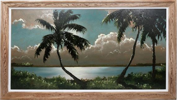 Harold Newton | HAROLD NEWTON FLORIDA HIGHWAYMEN MOONLIT PALMS | MutualArt
