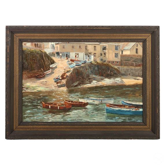 Nancy Bailey | Nancy Bailey 1913-2012 Coastal Boat Scene Painting ...