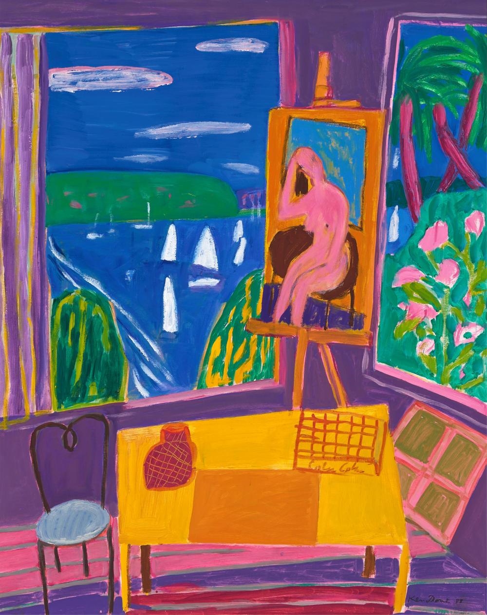 Ken Done | Nude with Hibiscus & Palms | MutualArt