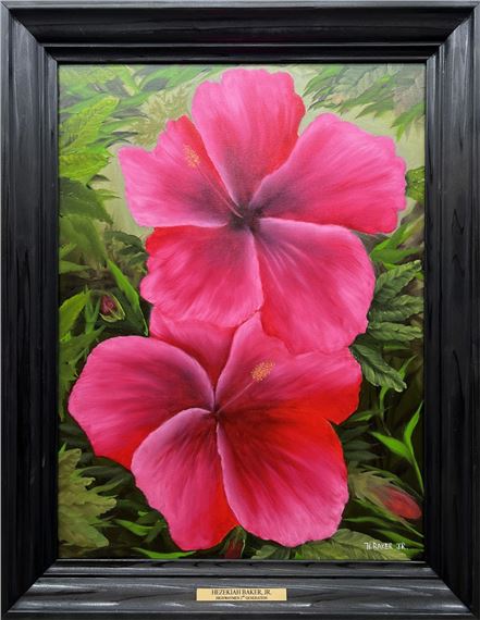 Hezekiah Baker | HEZEKIAH BAKER JR. FLORIDA ARTIST HIBISCUS DUO | MutualArt