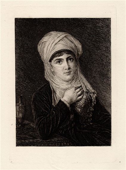 Ludwig Otto | Ludwig Otto Girl of Hydra 1883 etching (1883) | MutualArt