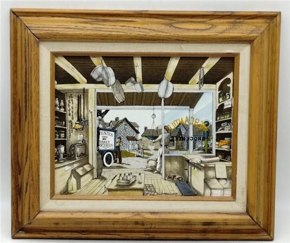 H. Hargrove | G) H. Hargrove Mercantile Groceries Store Framed | MutualArt