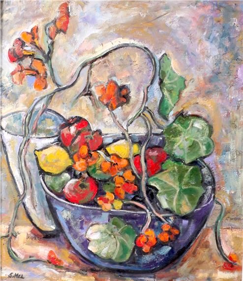 Sonja Nel | STILL LIFE WITH NASTURTIUMS | MutualArt