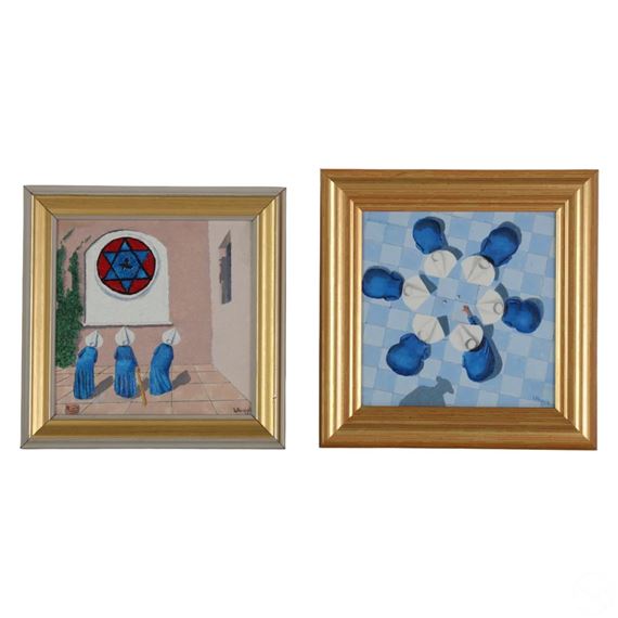 Frank Whipple | Frank Whipple 1923-2016 Wimple Nun Painting LOT | MutualArt