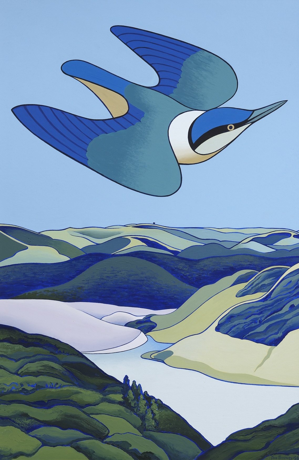 Don Binney | Swoop of the Kotare (1983) | MutualArt