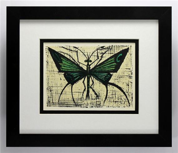 Bernard Buffet | Bernard Buffet Green Butterfly 1967 lithograph (1967 ...