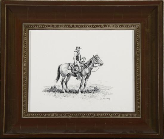 Mehl Lawson | Cowboy with Horse | MutualArt