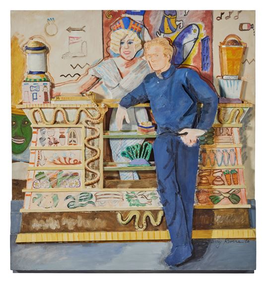 Larry Rivers | Work and Portrait of Red Grooms (1986) | MutualArt