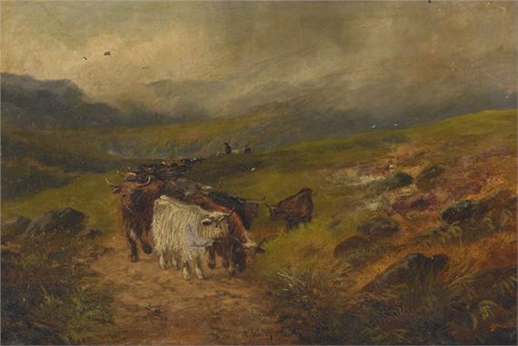 William Watson | DIPINTO ARMENTI AL PASCOLO DI WILLIAM WATSON (1880 ...