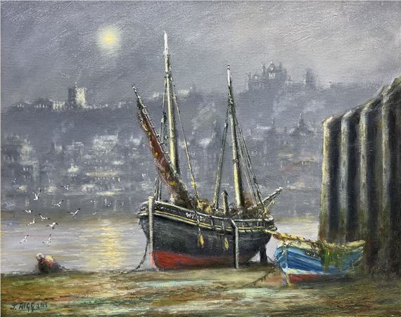 Jack Rigg | Whitby by Moonlight (2015) | MutualArt