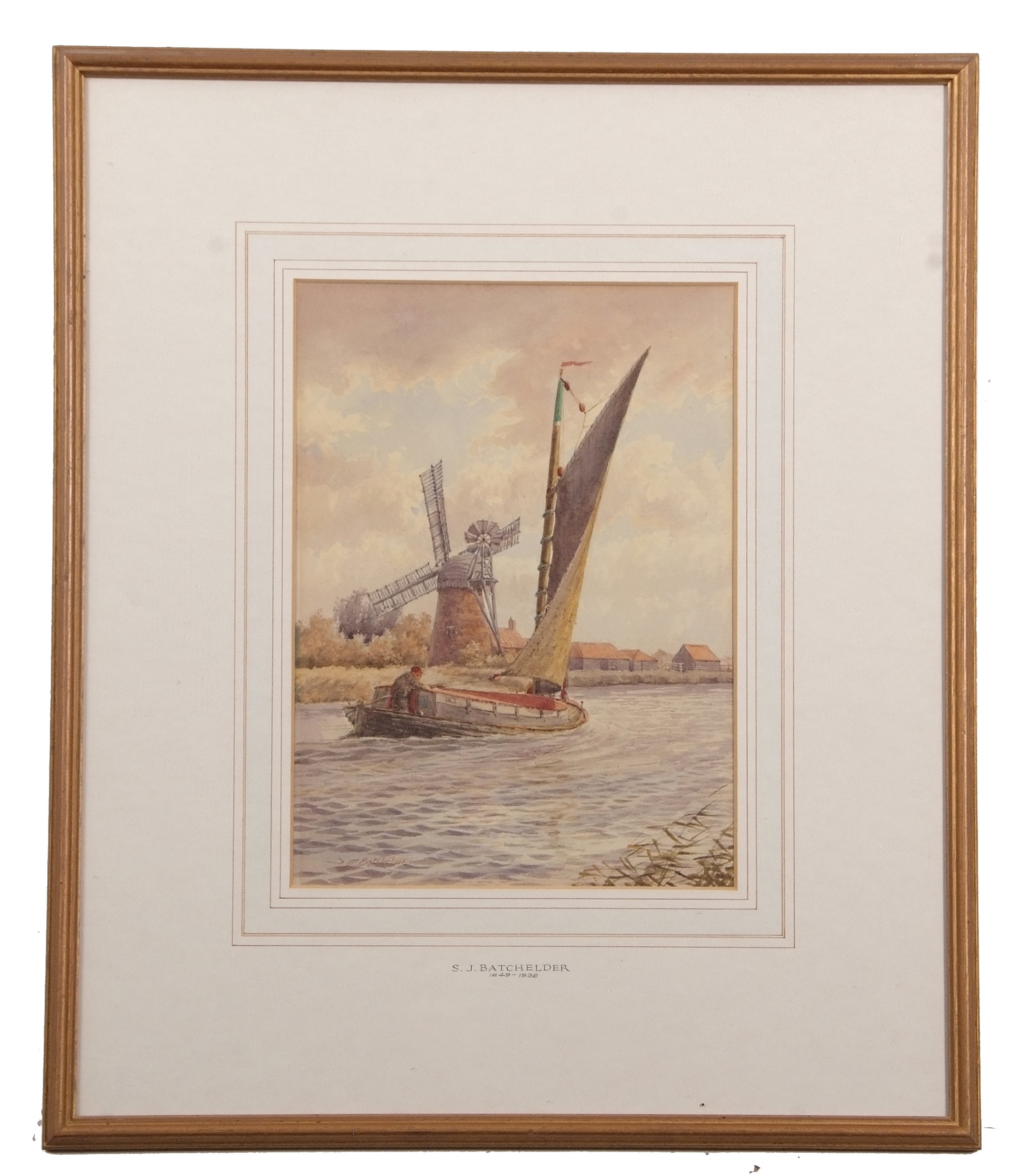Stephen John Batchelder | Wherry passing a windmill on the Broads ...