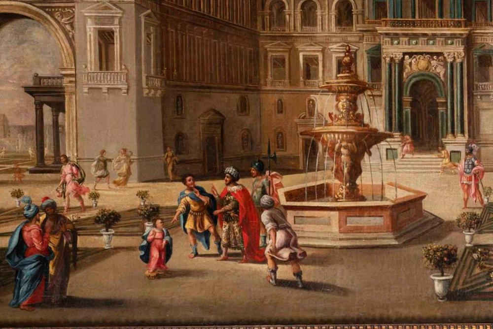 Niccolo Codazzi | Vistas representando palácios e cenas numa colunada e ...