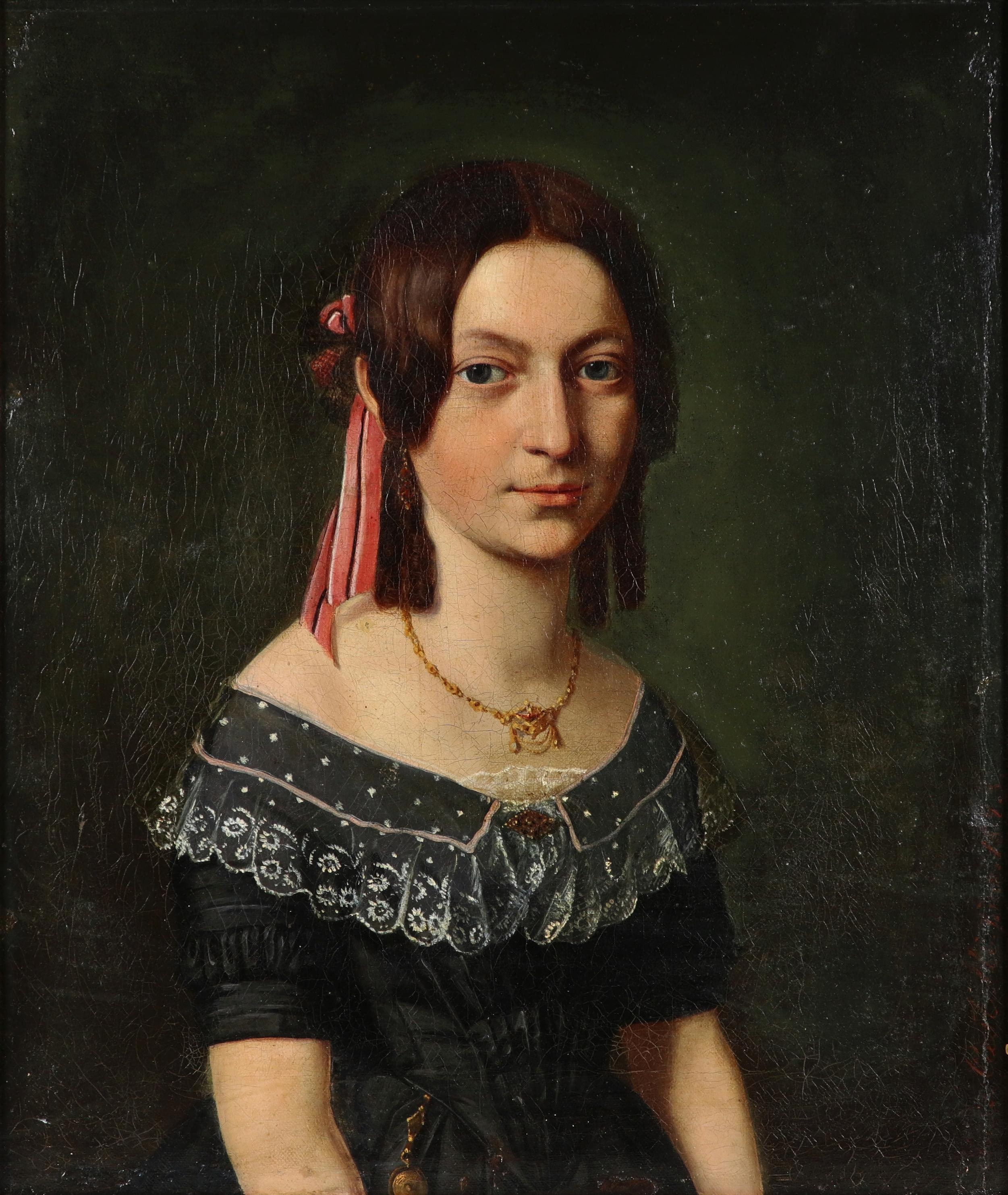Anton Louis Gottlob Castelli | Halbporträt einer jungen Dame in ...