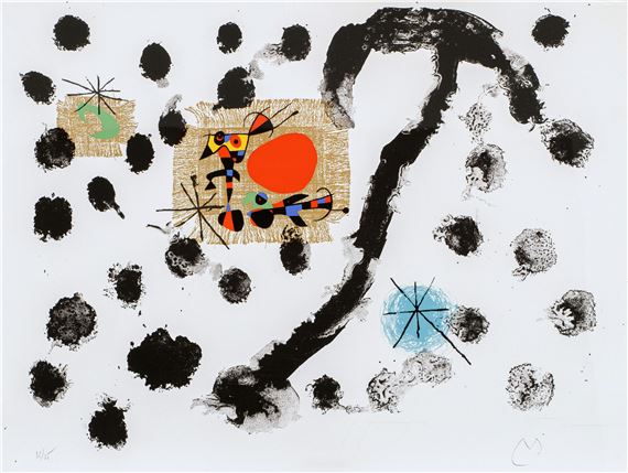 Joan Miró | SERIES II, BLUE AND RED (MOURLOT 293) (1961) | MutualArt
