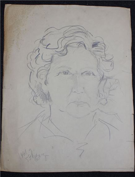 Helga Ingeborga Melnbarde | Double-sided sketch Self-portrait/Chair ...