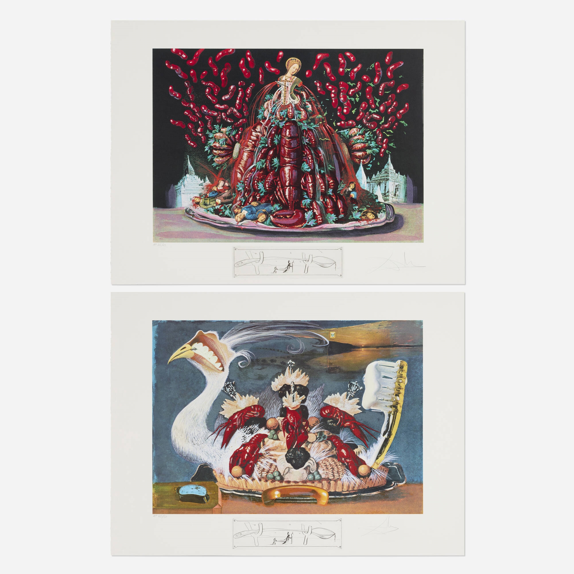 Salvador Dalí | Two works from the Les dîners de Gala suite (1971 ...