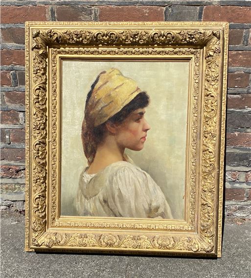 James Bertrand | portrait of a young girl in profile | MutualArt