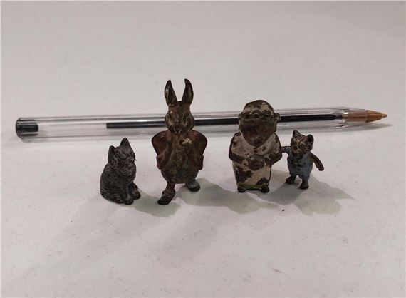 Beatrix Potter | 3 miniature painted bronze figures (Early 20th Century ...