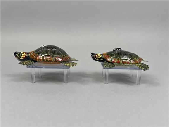 Carl Christiansen | 2 Carl Christiansen Turtle Fish Spearing Decoys ...