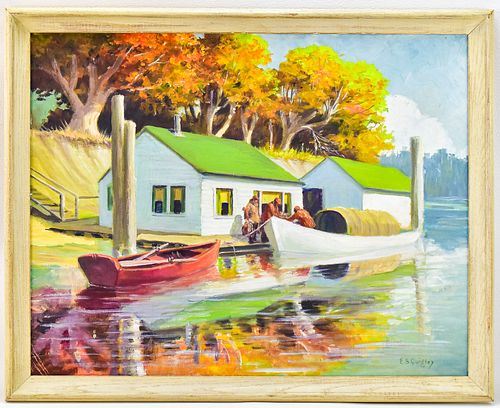 Edward B. Quigley | EDWARD QUIGLEY'S WILLAMETTE RIVER BOATHOUSE | MutualArt