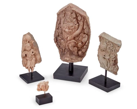 American School, 20th Century | Four South Asian carved sandstone ...