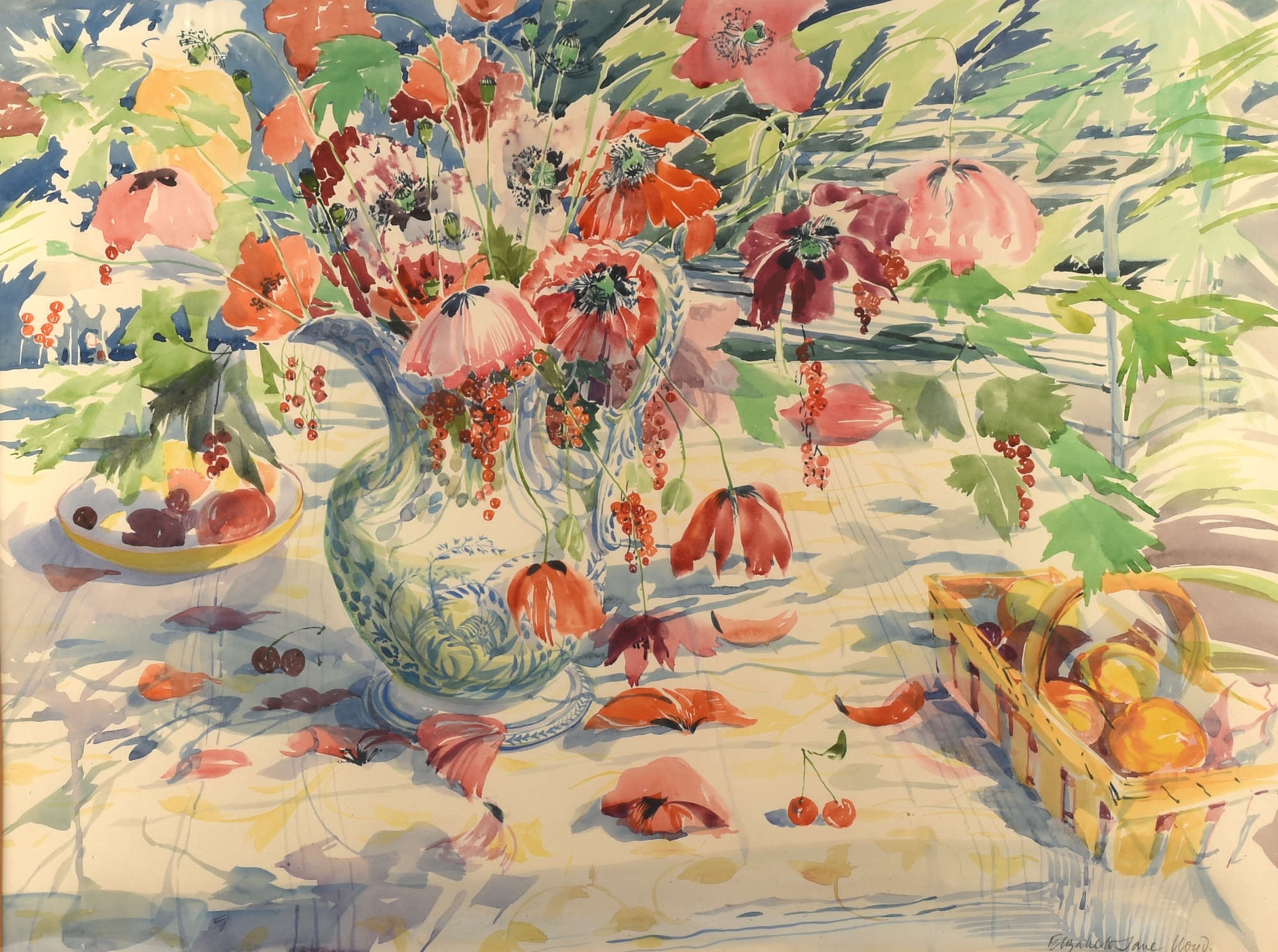Elizabeth Jane Lloyd | Summer table with poppies11A | MutualArt
