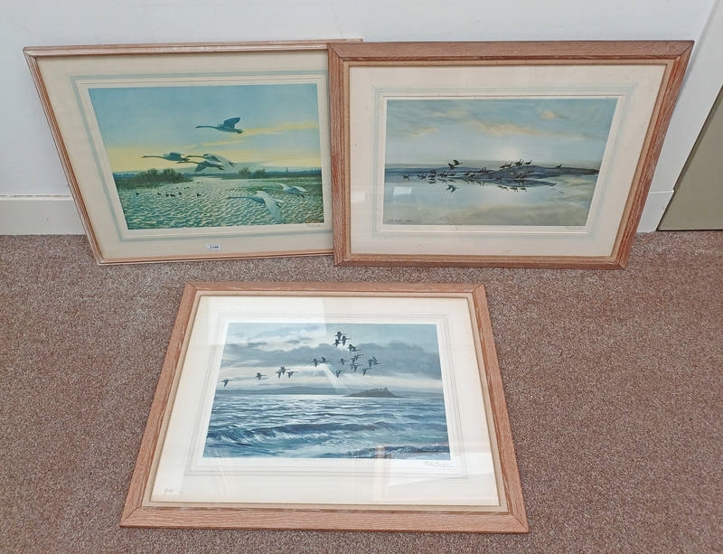 Peter Markham Scott | 3 framed peter scott prints of birds | MutualArt