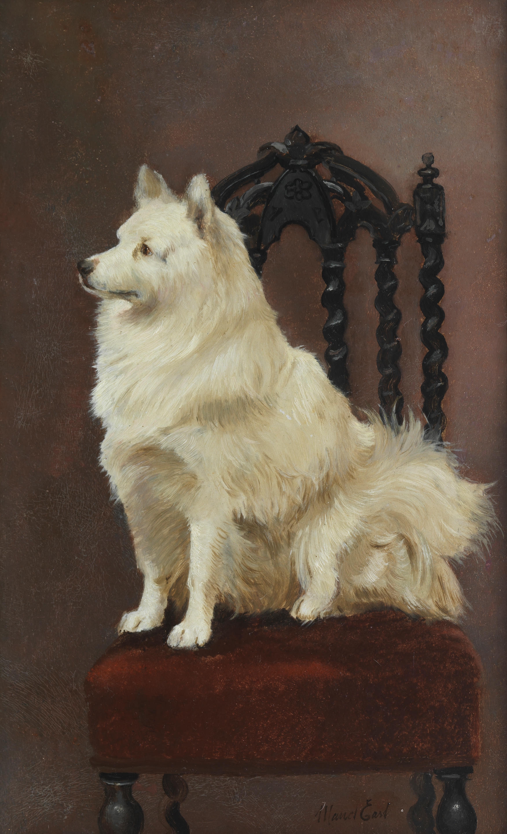 Maud Alice Earl | A Spitz seated on a fine chair | MutualArt