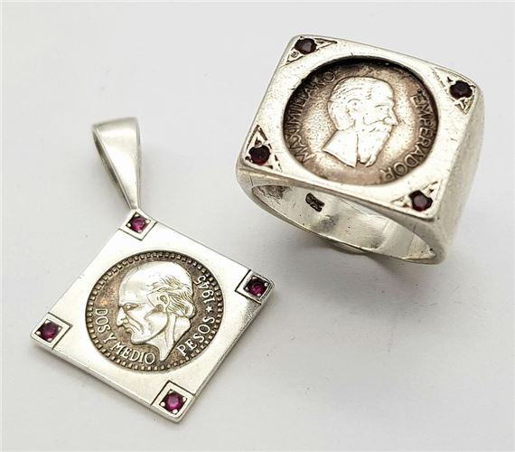 Marc Sterling | A Vintage Sterling Silver Ring and Pendant with | MutualArt