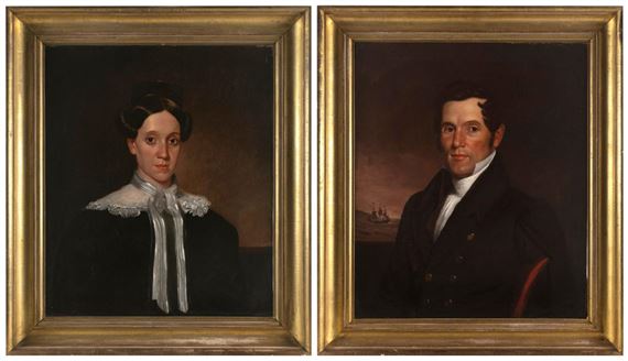 William Swain | Pair of half-length portraits of Captain George Harris ...