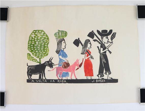 José Francisco Borges | Wood block print on paper (1995) | MutualArt