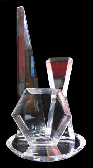 Hivo Van Teal | Lucite sculpture comprised of geometric shapes mounted ...