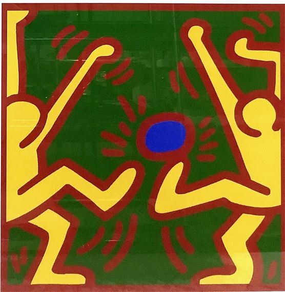 Keith Haring | Keith Haring Kick Blue Ball Soccer Print On Paper ...
